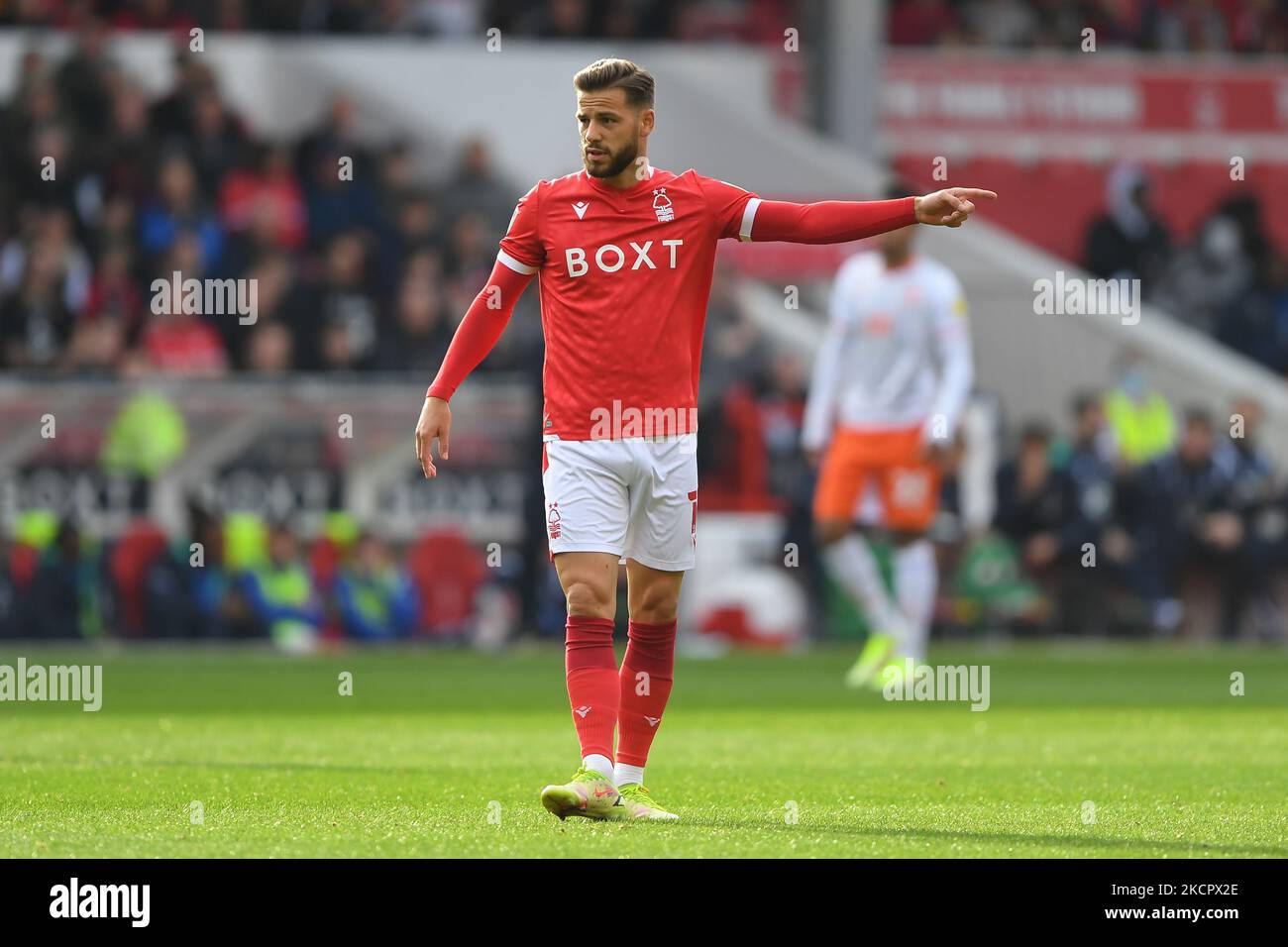 Philip Zinkernagel of Nottingham Forest gestures during the Sky Bet ...