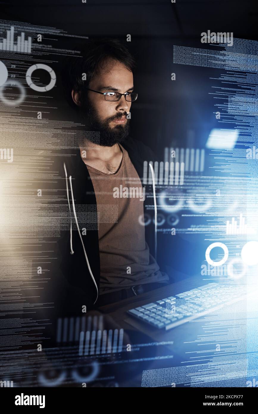 He misses nothing. a young computer programmer working on source code Stock Photo - Alamy