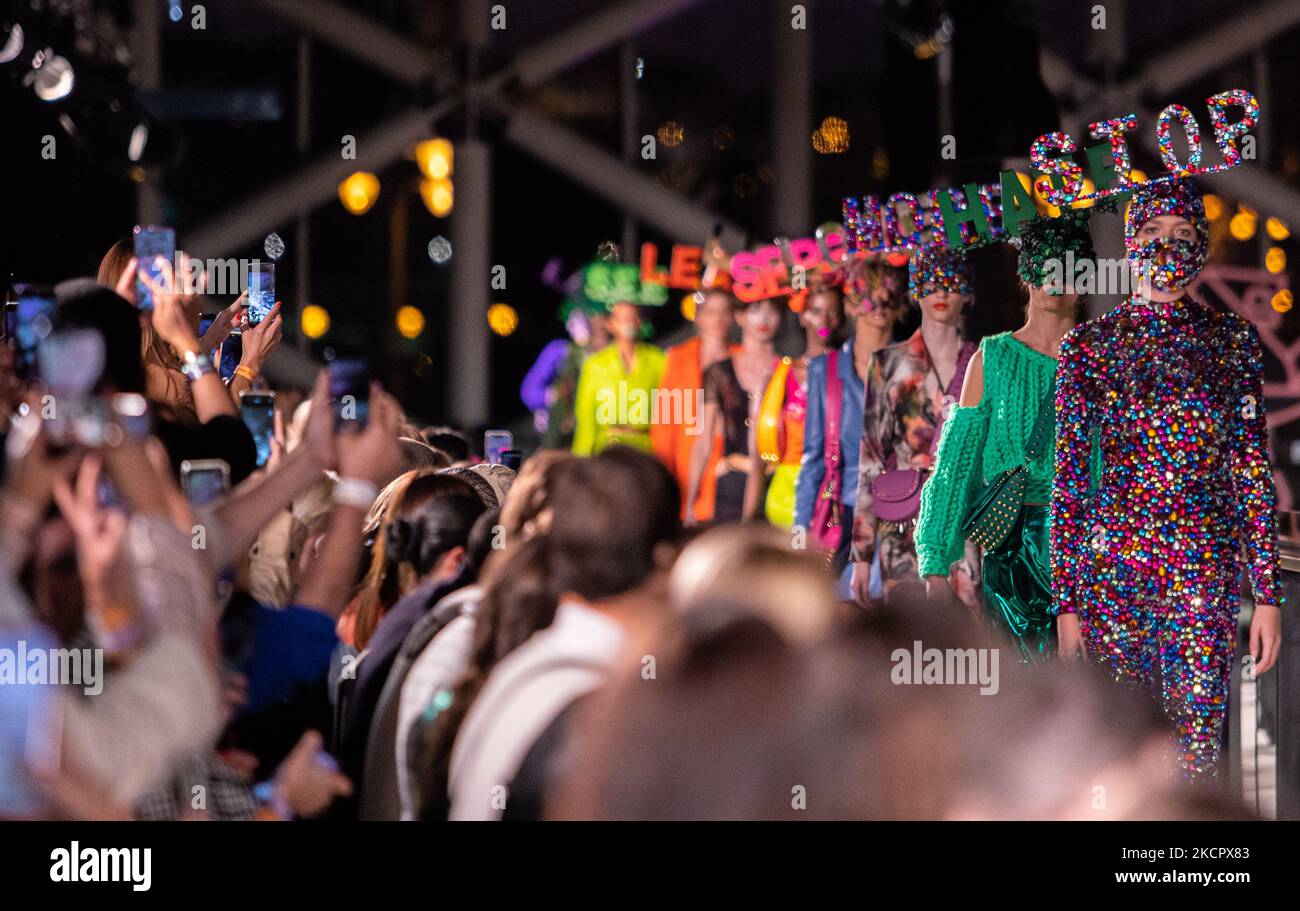 Models present a creation by Hungarian designer VIRAG KERENYI during ...