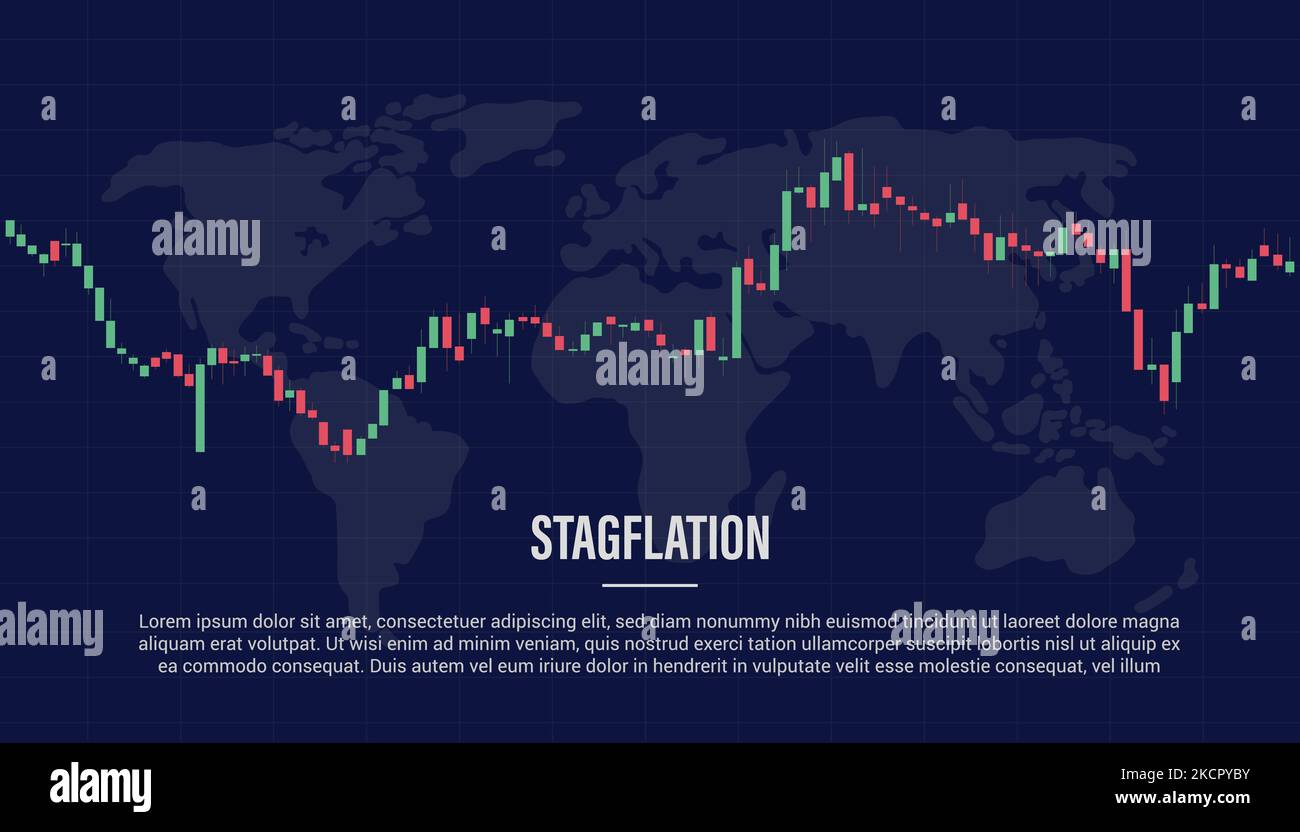 stagflation concept with price movement candlestick for template and ...