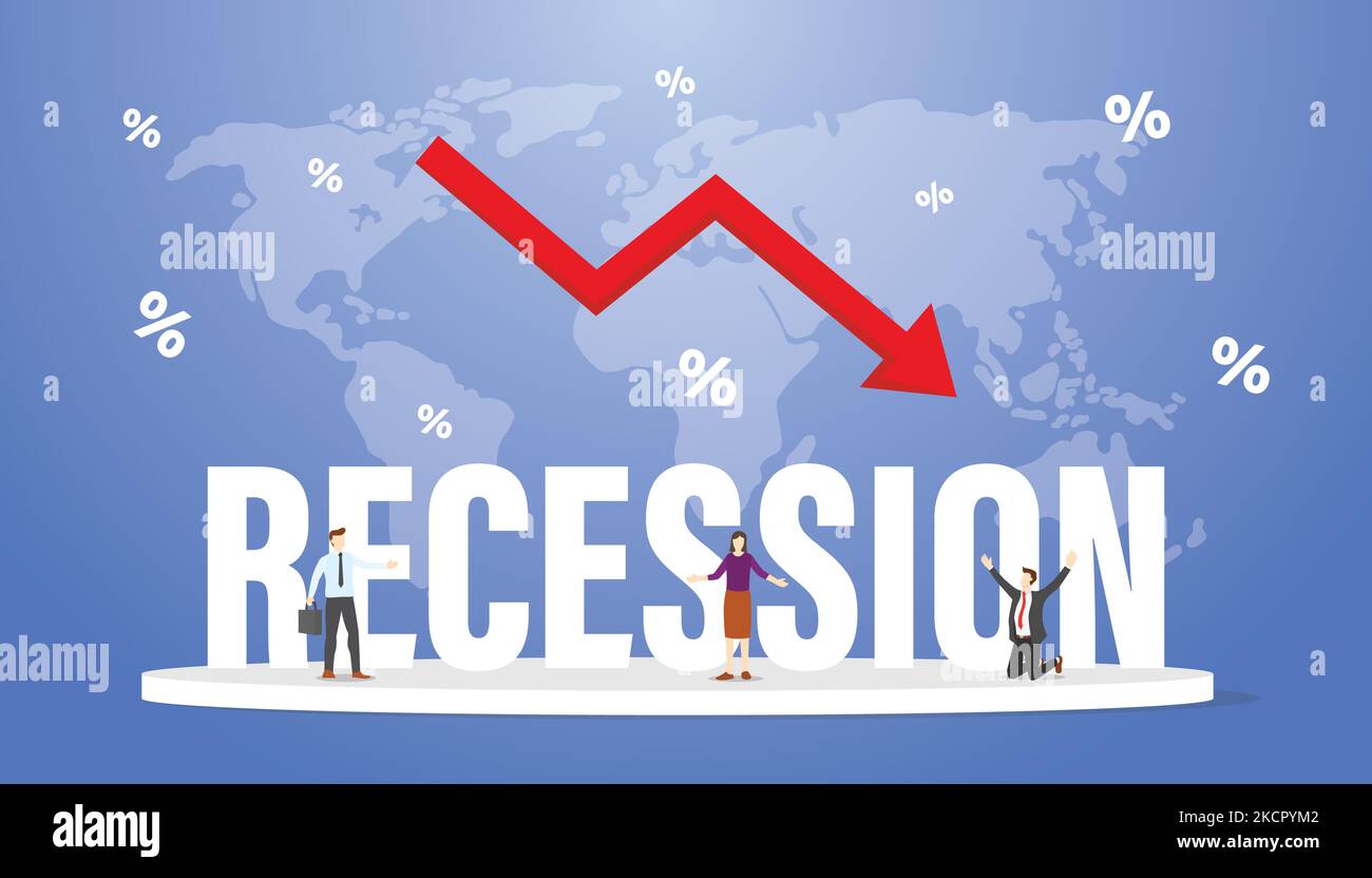 recession financial country from around the world with big word or text ...