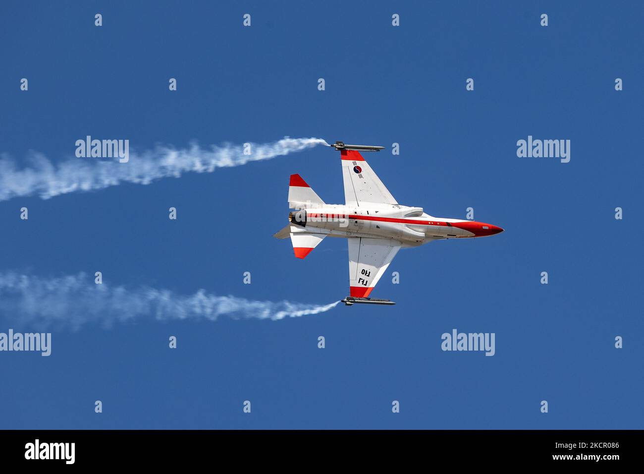 A South Korean Air Force T-50 trainer jet, developed by Korea Aerospace ...
