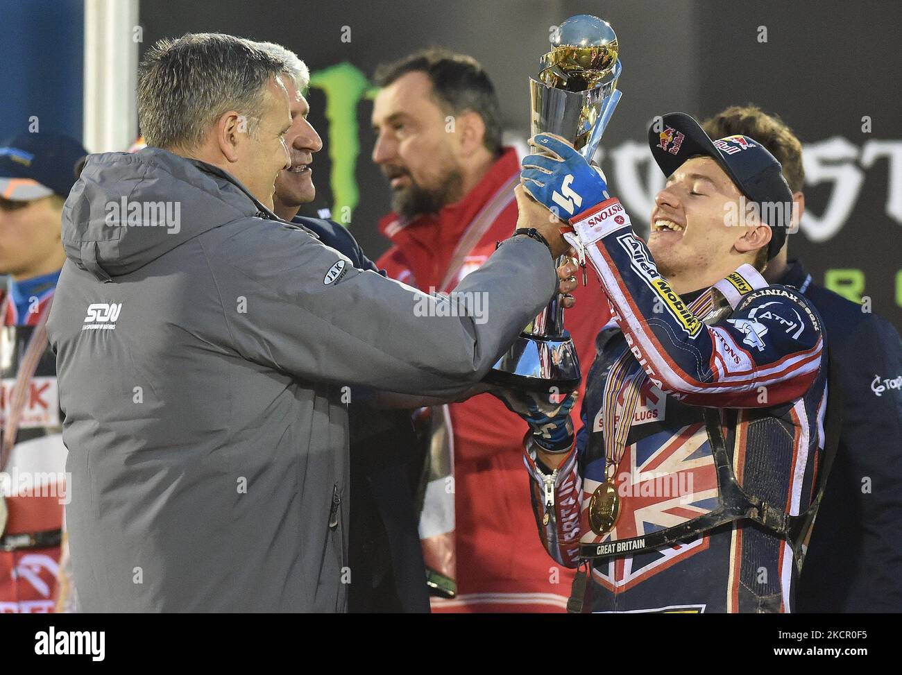 Robert Lambert of Great Britain on the rostrum after the Monster Energy ...