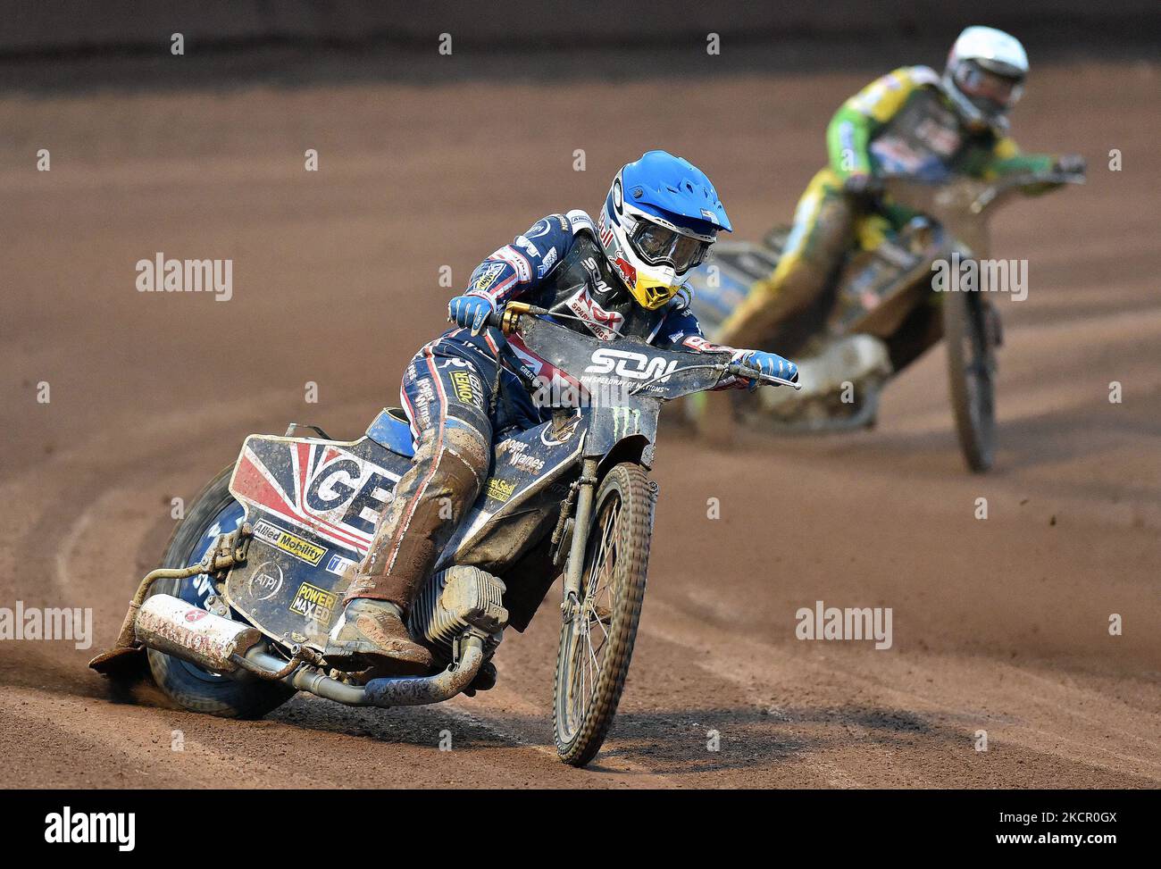 Robert Lambert of Great Britain leads Jason Doyle of Australia during ...