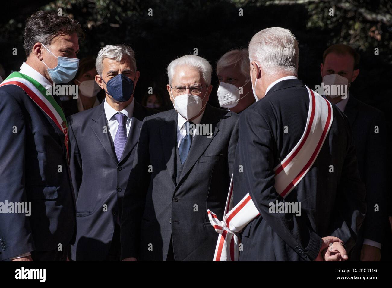 President of the Italian Republic Sergio Mattarella visiting the Villa ...