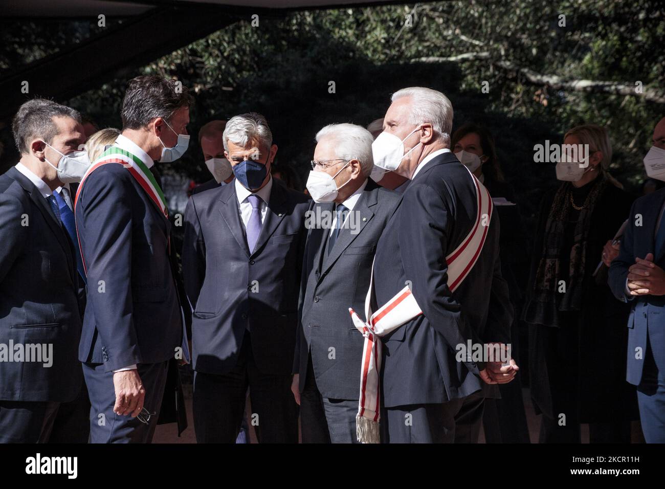 President of the Italian Republic Sergio Mattarella visiting the Villa ...