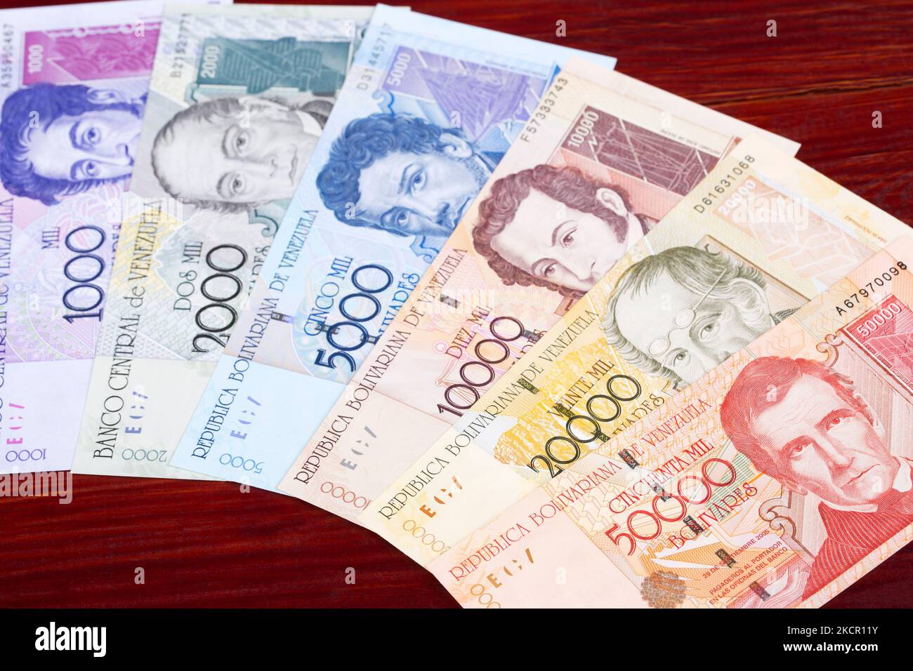 Old Venezuelan money - bolivar a business background Stock Photo - Alamy