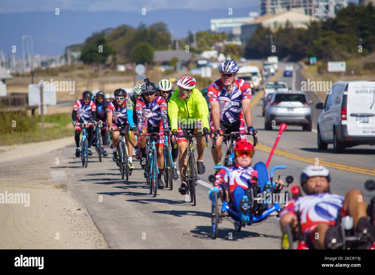 Disabled veteran and first responder cyclists are seen as they ...