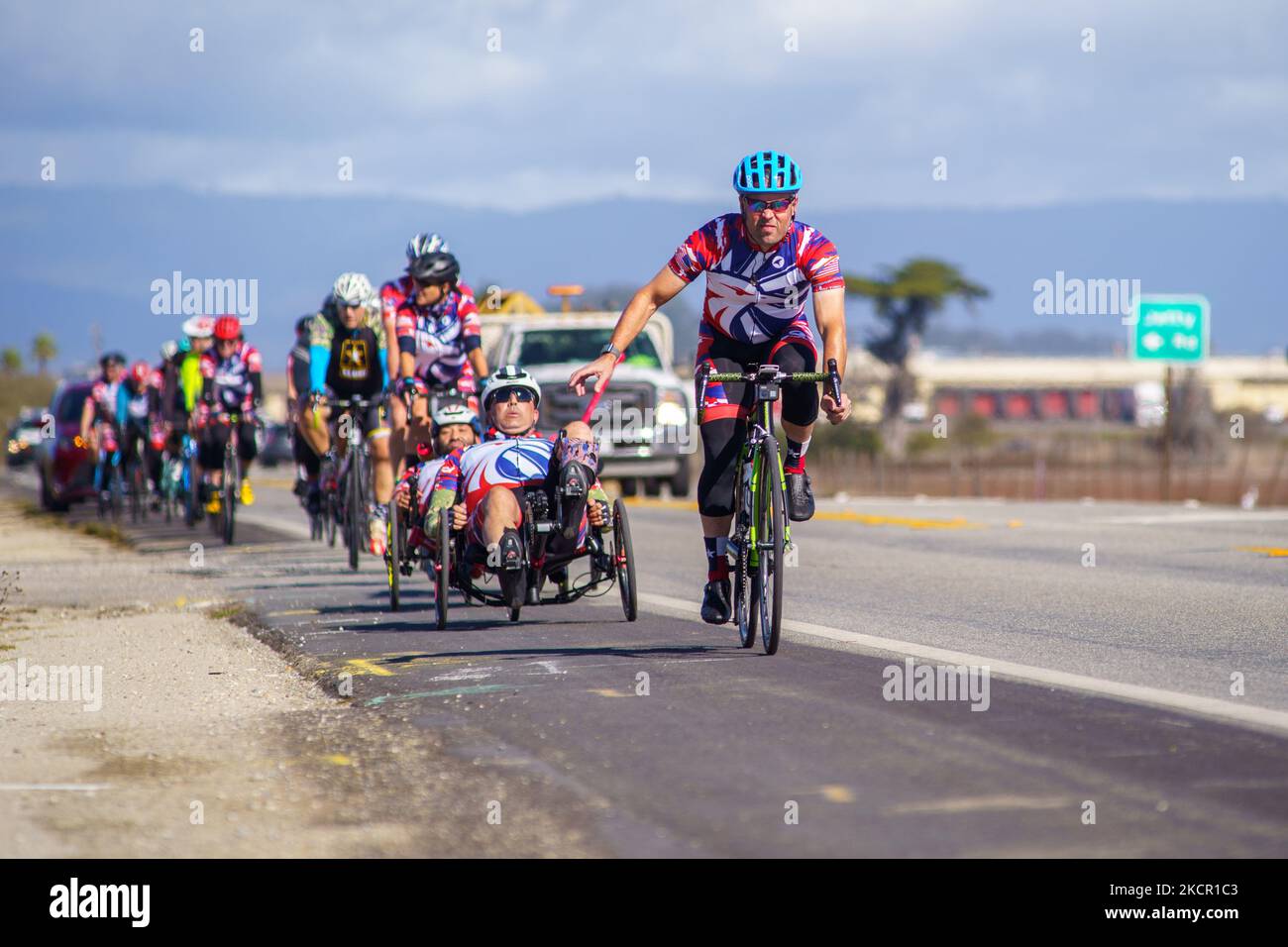 Disabled veteran and first responder cyclists are seen as they ...