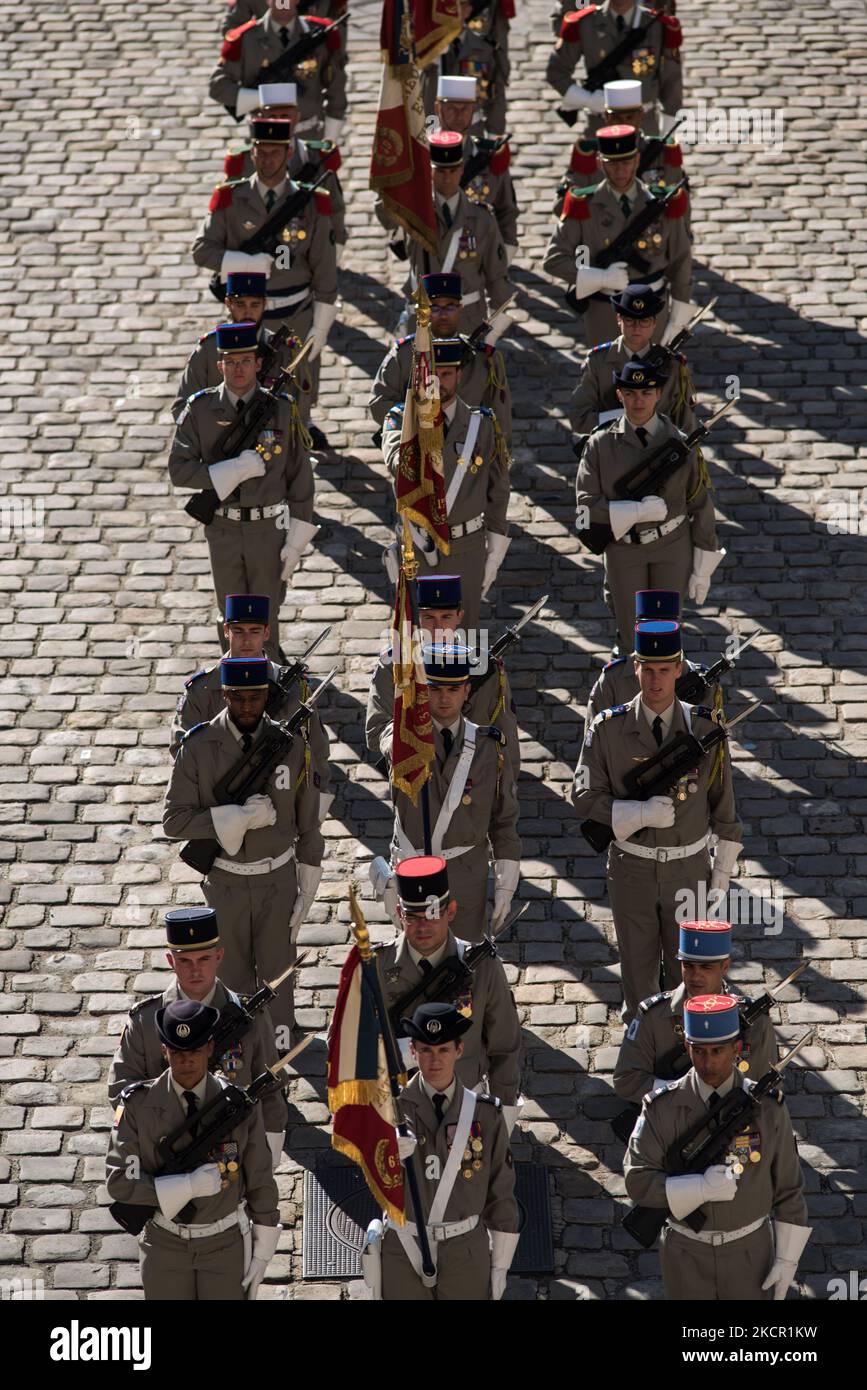 Military parade at the Hotel des Invalides on the occasion of the ...