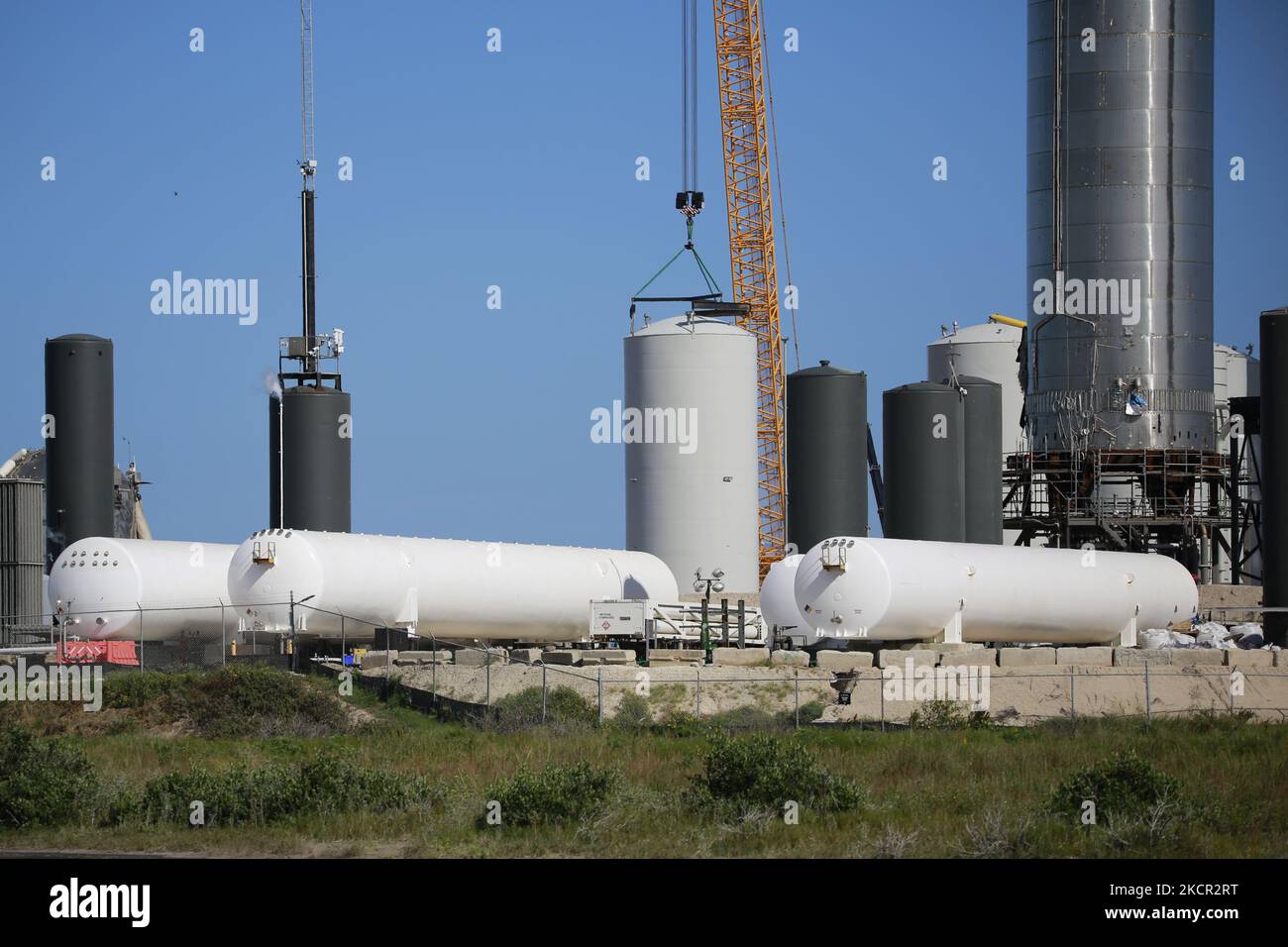 The Starship tank farm on October 19th, 2021 in Boca Chica, Texas ...