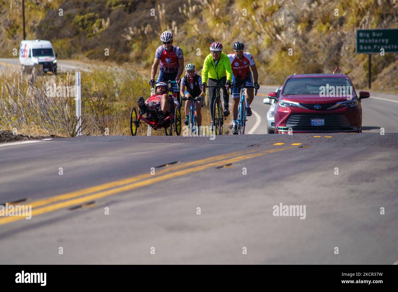 Disabled veteran and first responder cyclists are seen as they ...