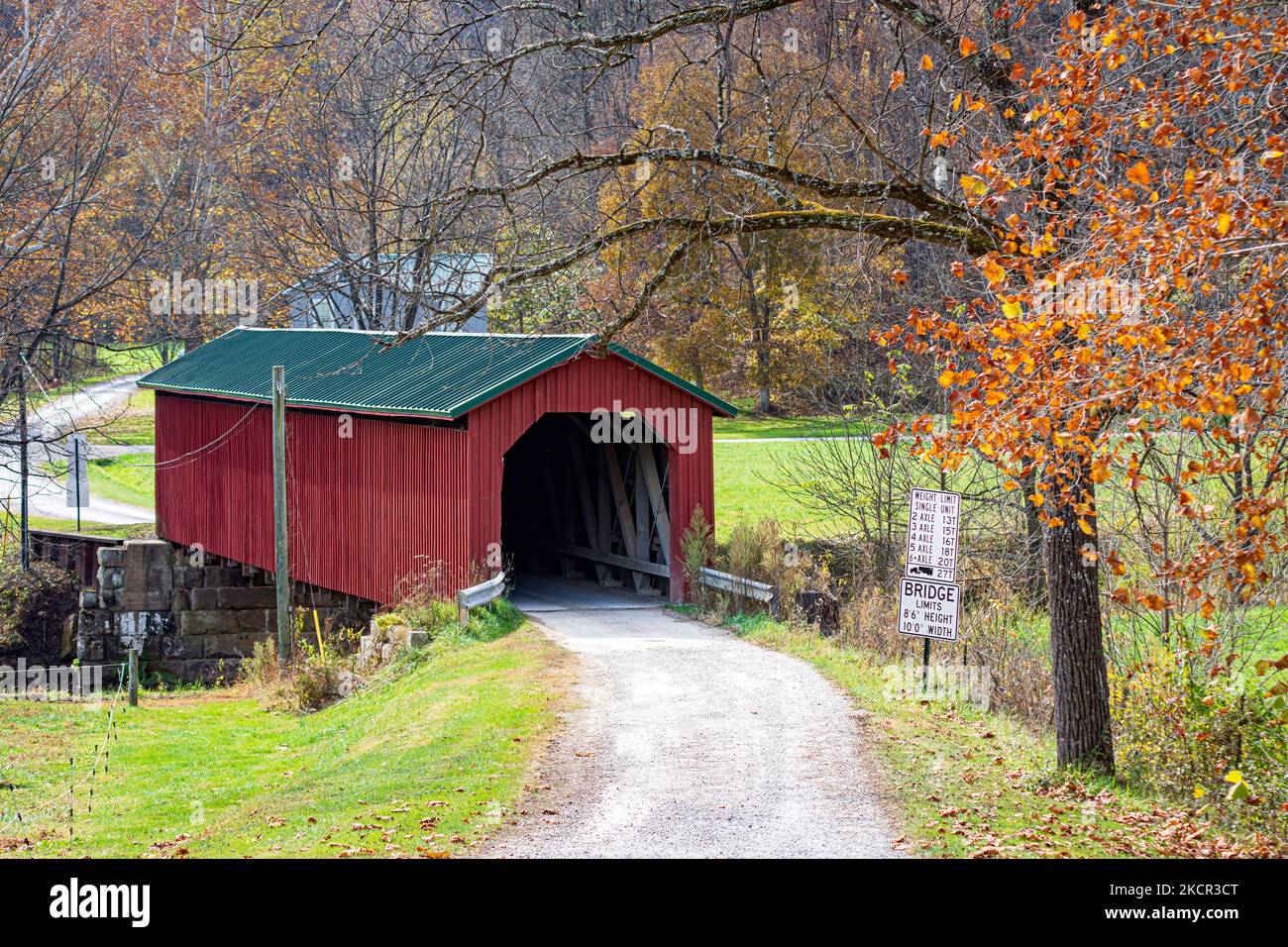 Graysville, Ohio, USA- Oct. 25, 2022: Historic Foreaker Covered Bridge ...