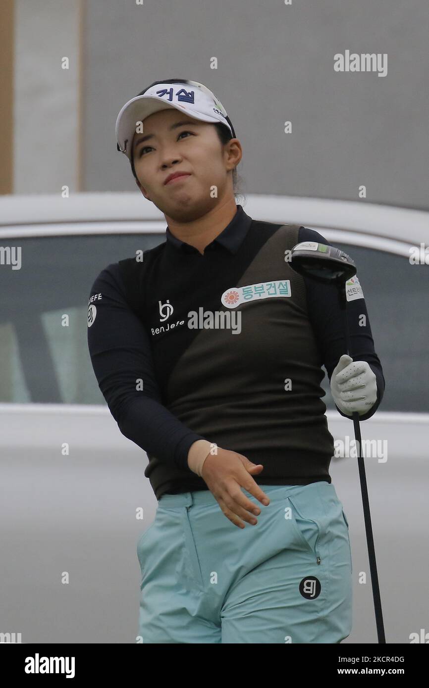 Su ji Kim of South Korea action on the 1th green during an BMW LADIES ...