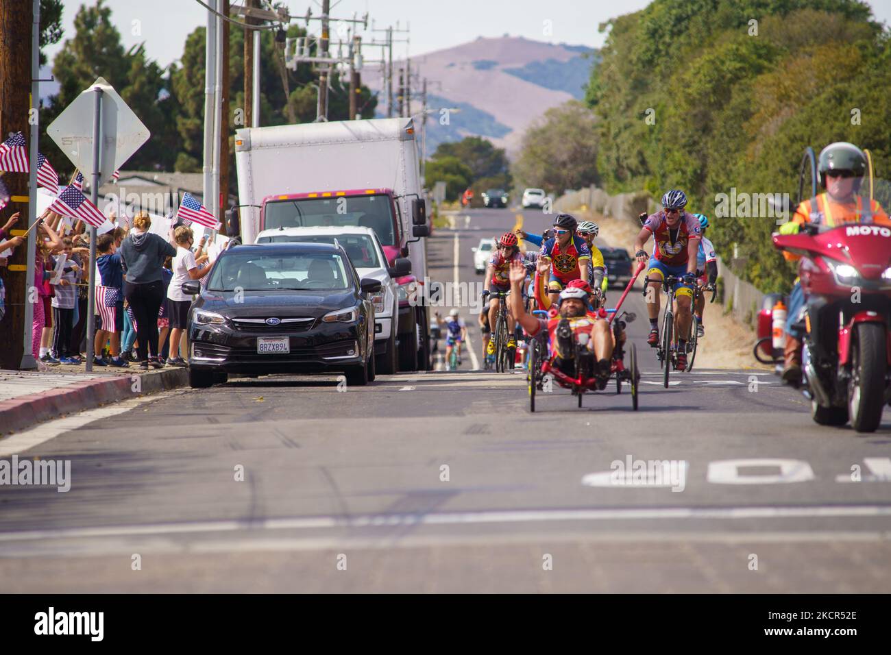 Disabled veteran and first responder cyclists are seen as they ...