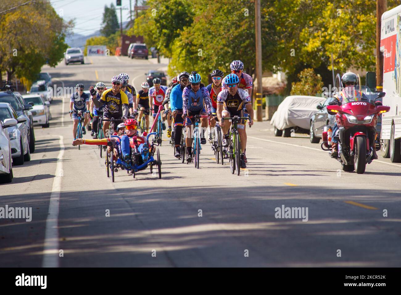 Disabled veteran and first responder cyclists are seen as they ...