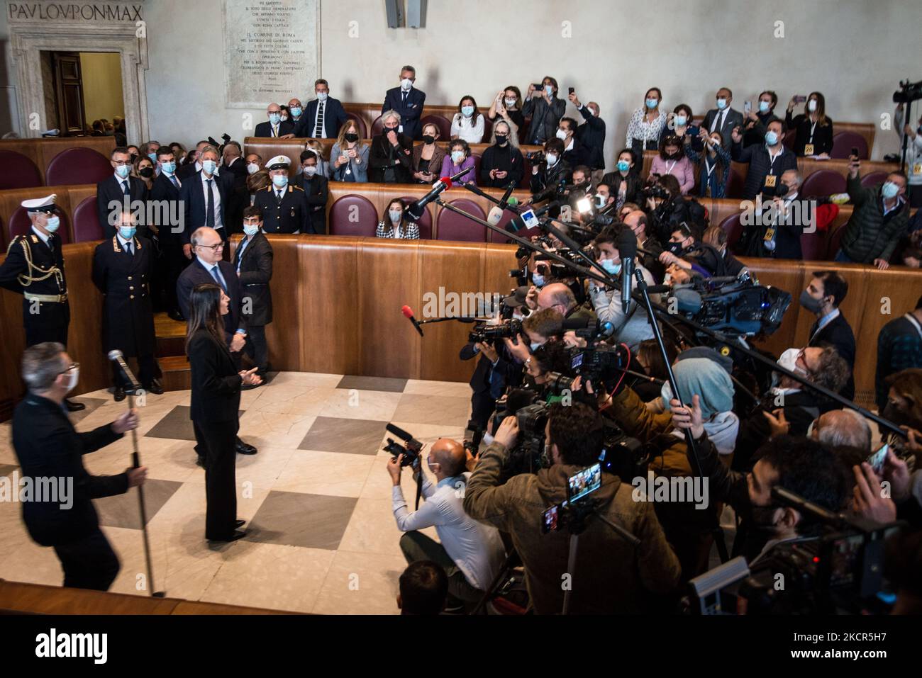 Rome mayor receives handover Roberto Gualtieri (the new mayor of Rome ...