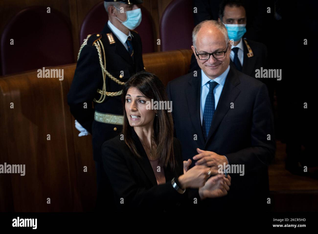 Rome mayor receives handover Roberto Gualtieri (the new mayor of Rome ...