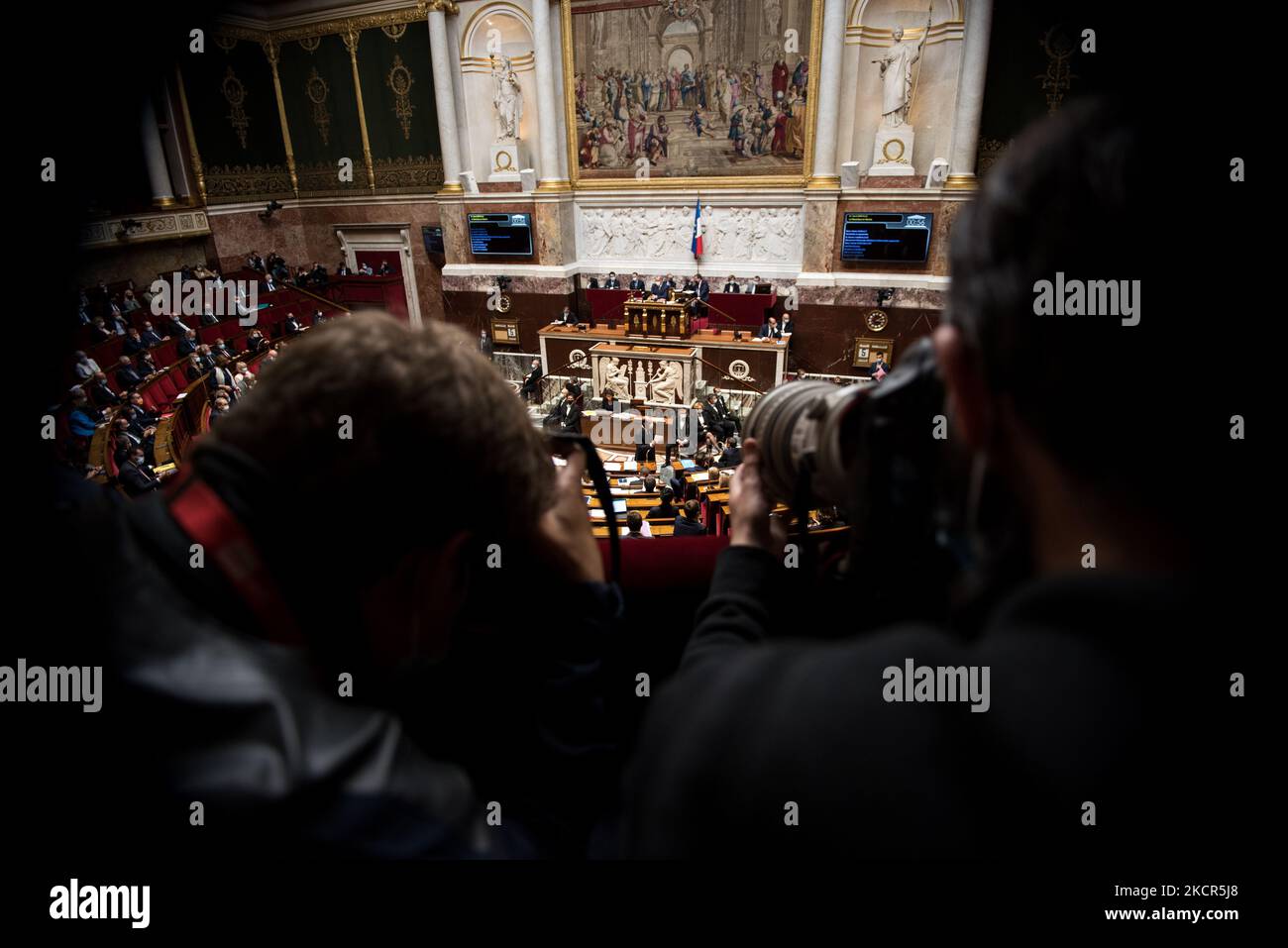The photographers' gallery at the National Assembly during the Tuesday ...
