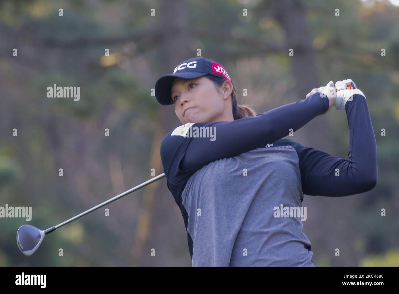 Ariya Jutanugarn of Thailand action on the 2th green during an BMW ...