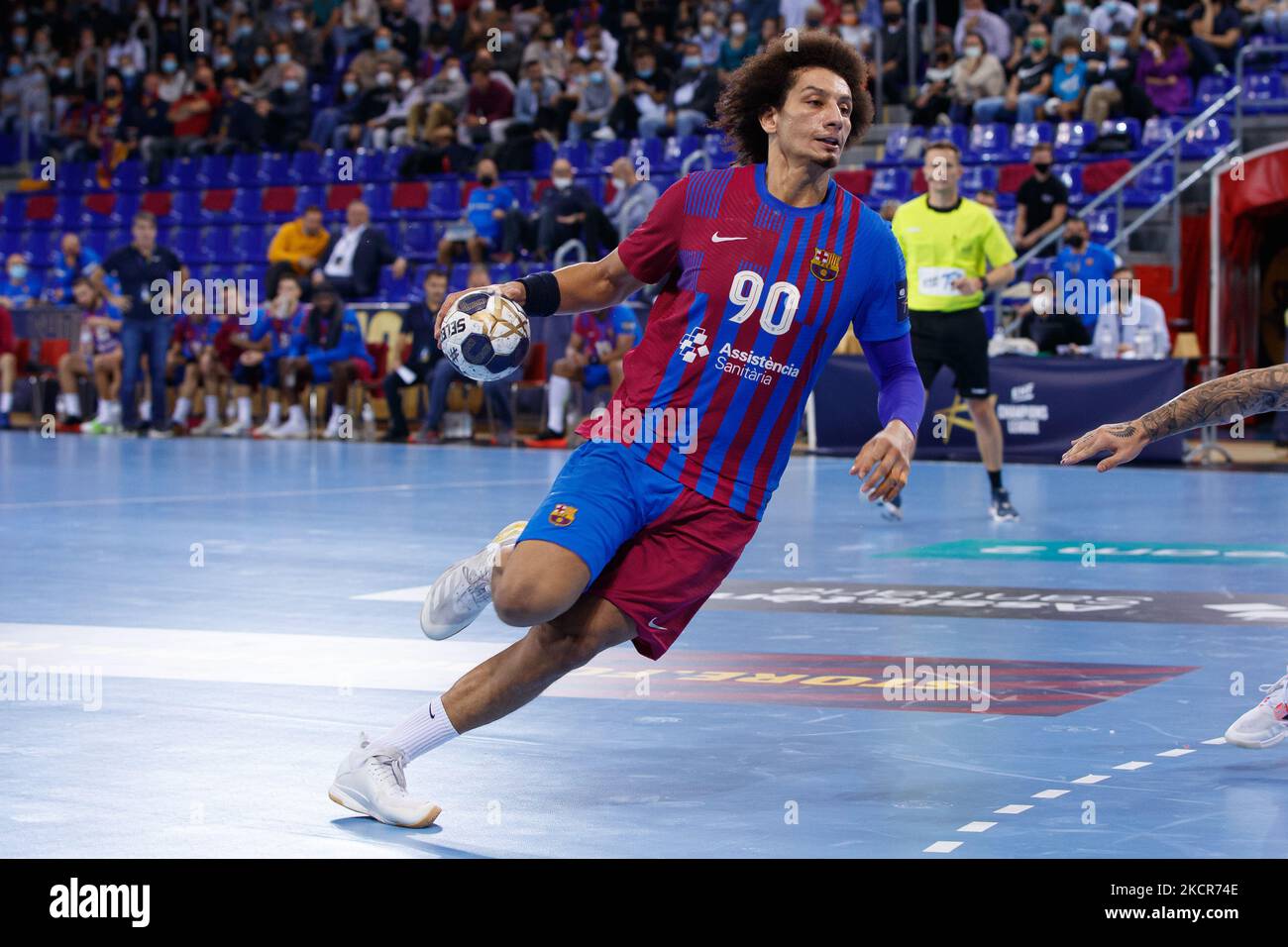 Ali Zein of FC Barcelona in action during the EHF Champions League match between FC Barcelona ...