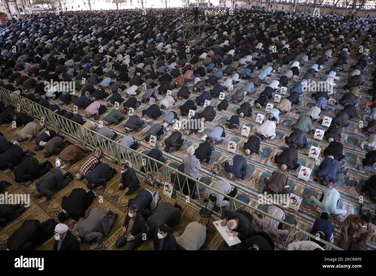 Iranian worshippers pray at the University of Tehran during Friday ...