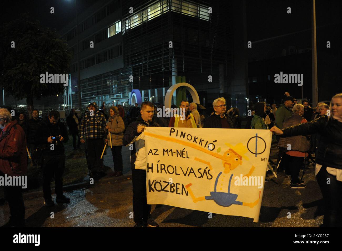 Budapest, Hungary, 04th Oct 2022, Sign saying "Pinocchio when reading ...