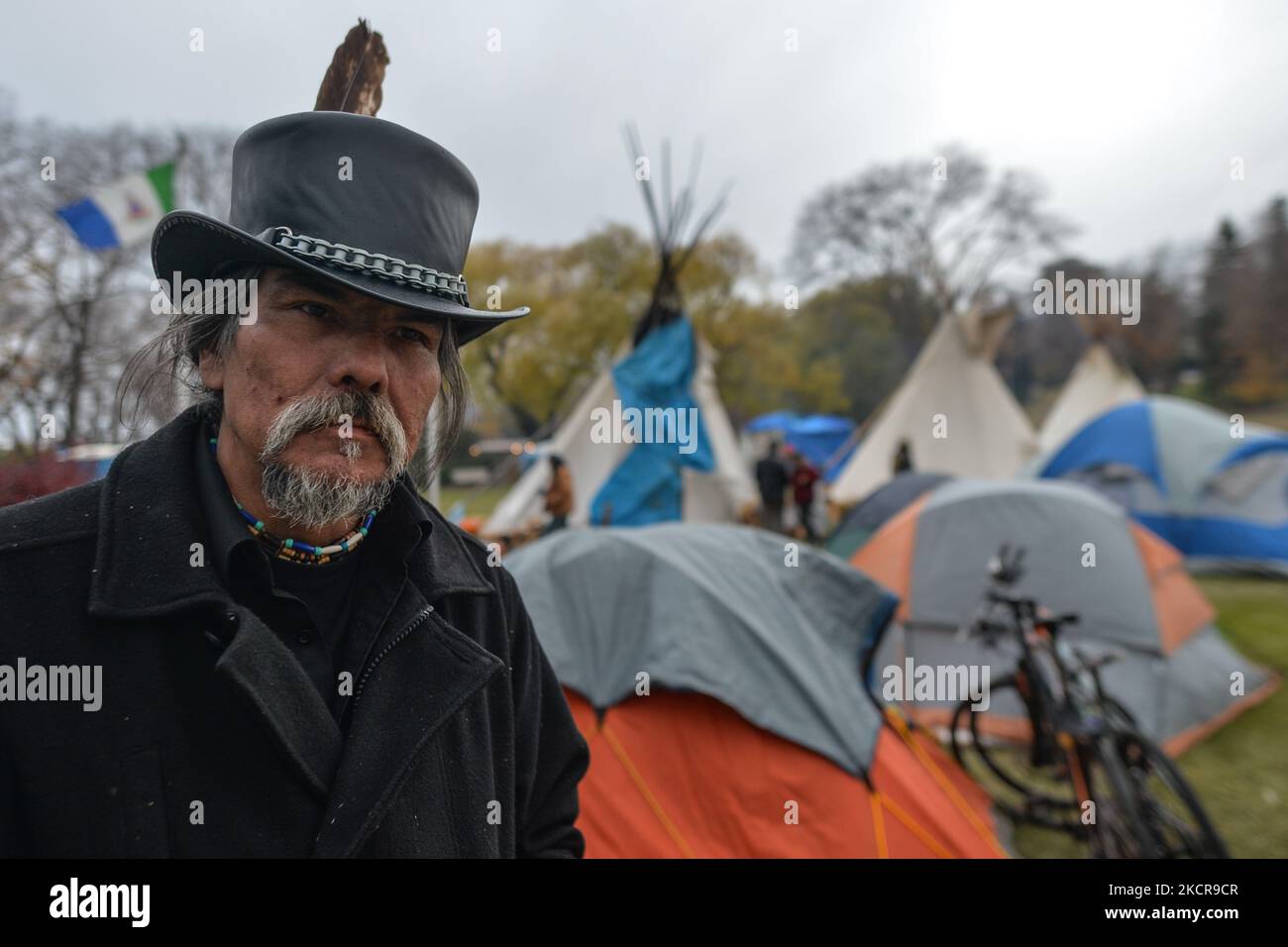 Johnny Lee of Driftpile First Nation, seen inside a 'sit-in' camp that ...