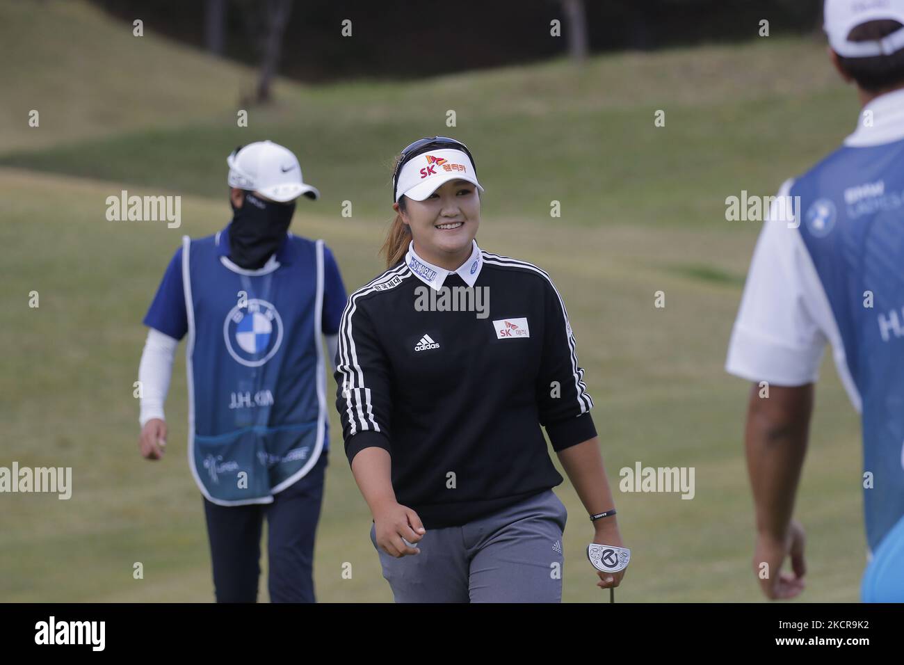 Hae Ran Ryu of South Korea react after birdie on the 12th green during ...