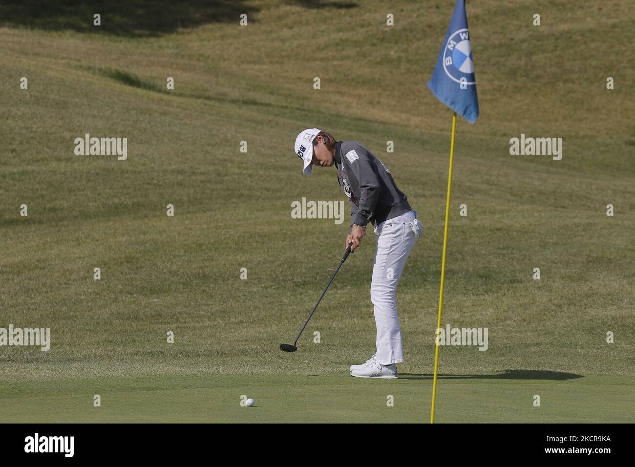 Ju Young Pak of South Korea action on the 12th green during an BMW ...