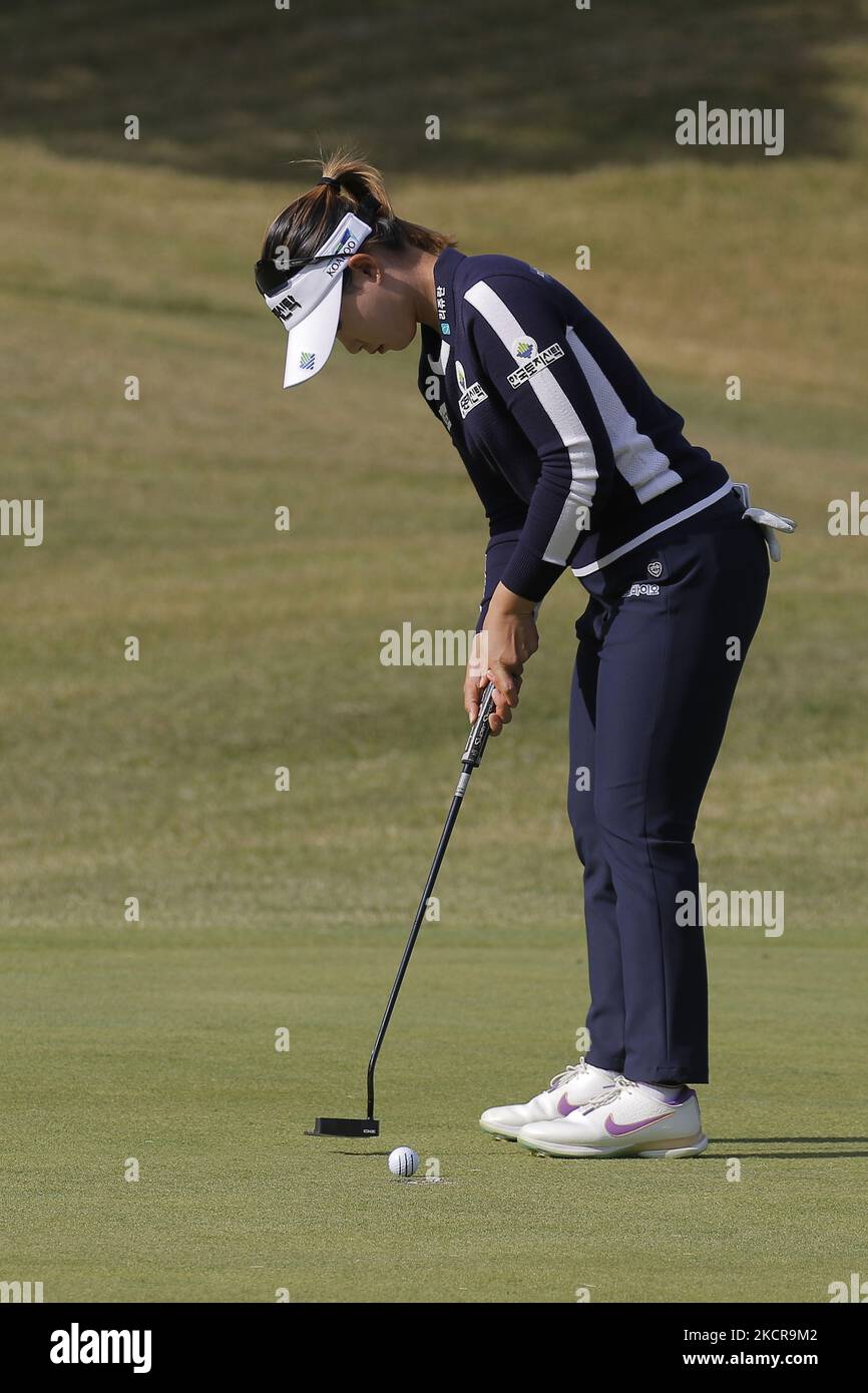Hee Jeong Lim of South Korea action on the 12th green during an BMW ...