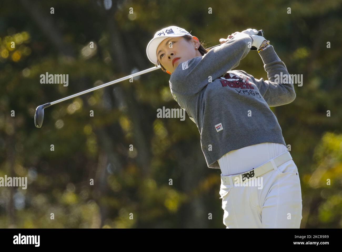 Oct 23, 2021-Busan, South Korea-Ju Young Pak of South Korea action on ...