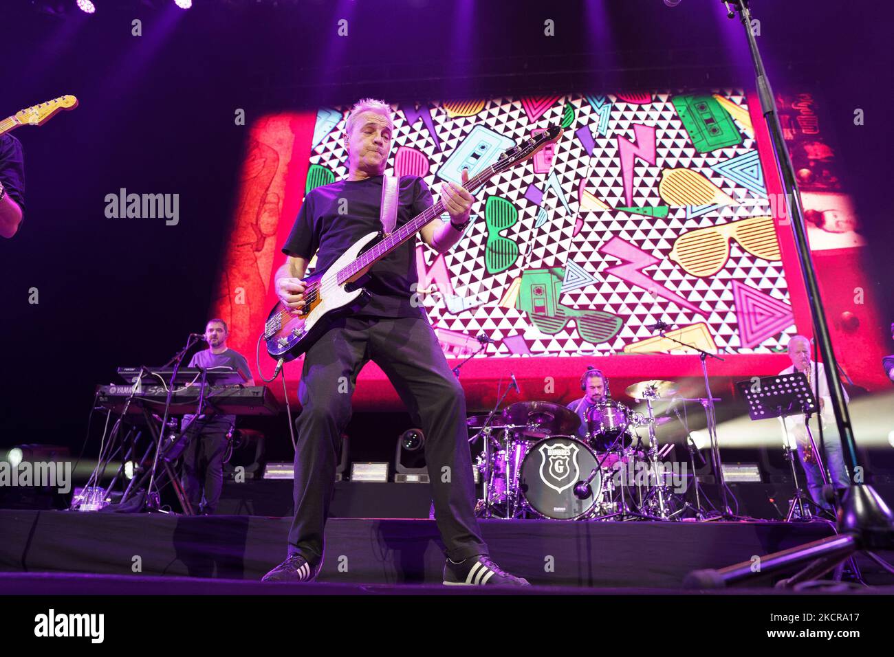 Singer David Summers of music band Hombres G during the performance of ...