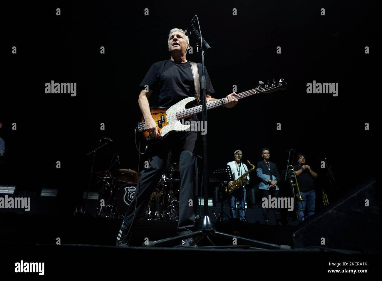 Singer David Summers of music band Hombres G during the performance of ...