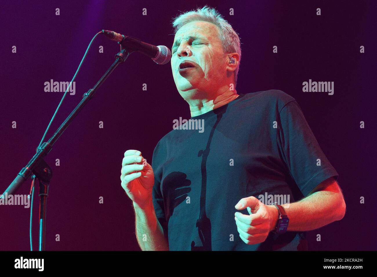 Singer David Summers of music band Hombres G during the performance of ...