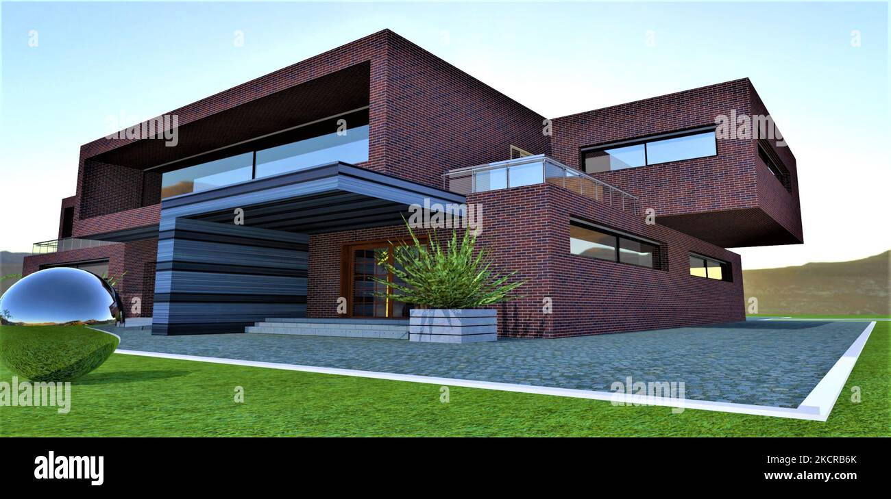 Red brick as a house exterior finish creates a look of antiquity ...