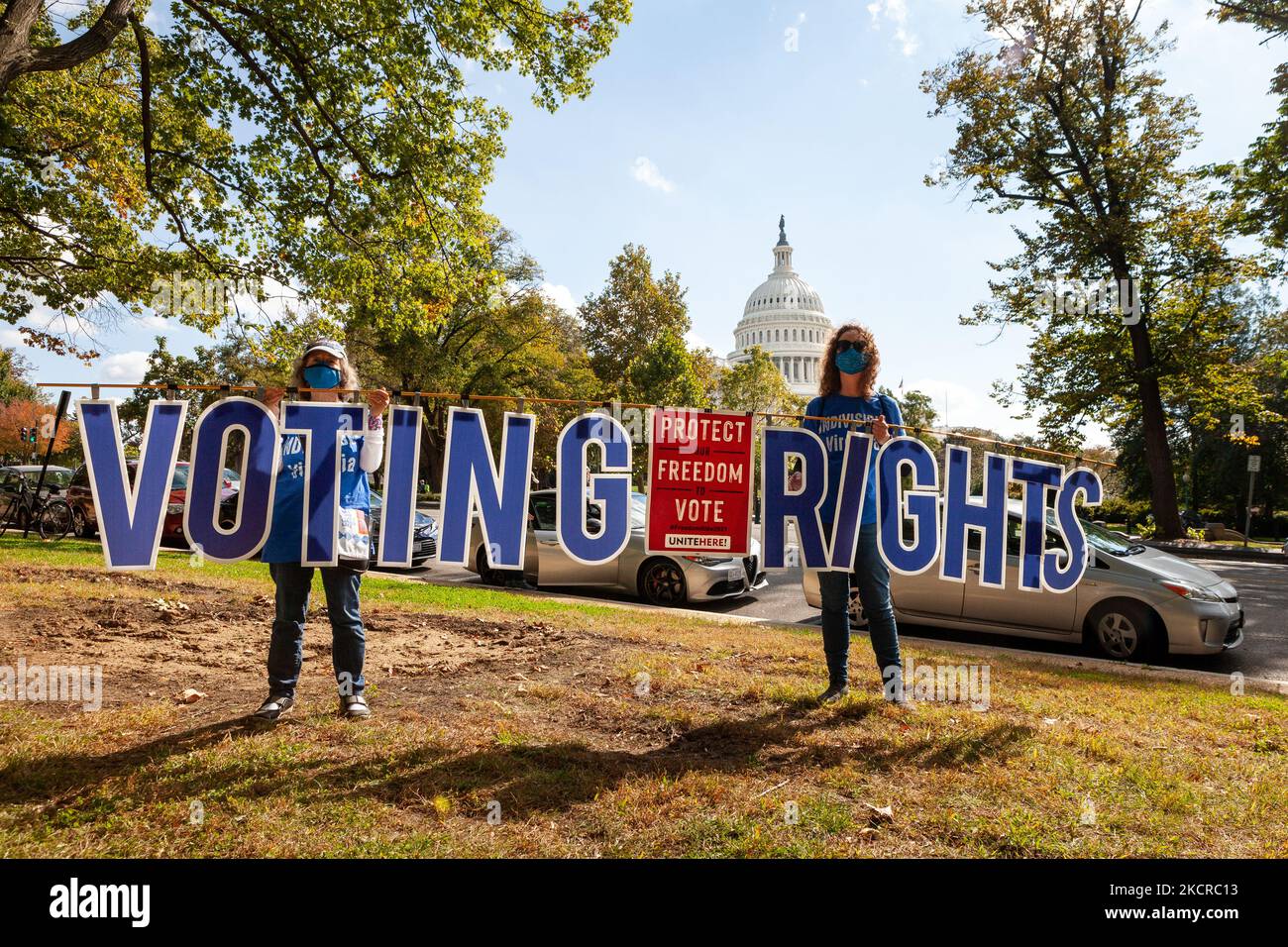 Large voting rights sign hi-res stock photography and images - Alamy