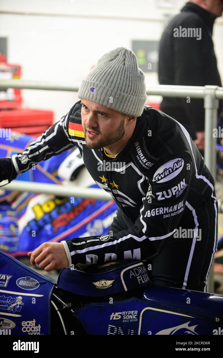 Erik Riss prepares his bike during the Peter Craven Memorial Trophy ...