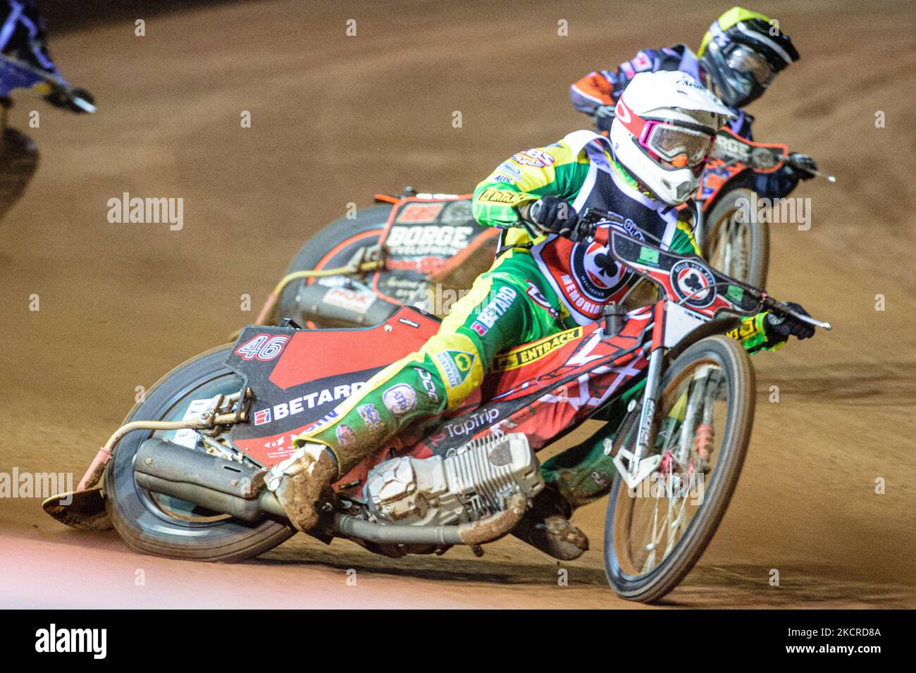 Max Fricke (White) leads Luke Becker (Yellow) during the Peter Craven ...