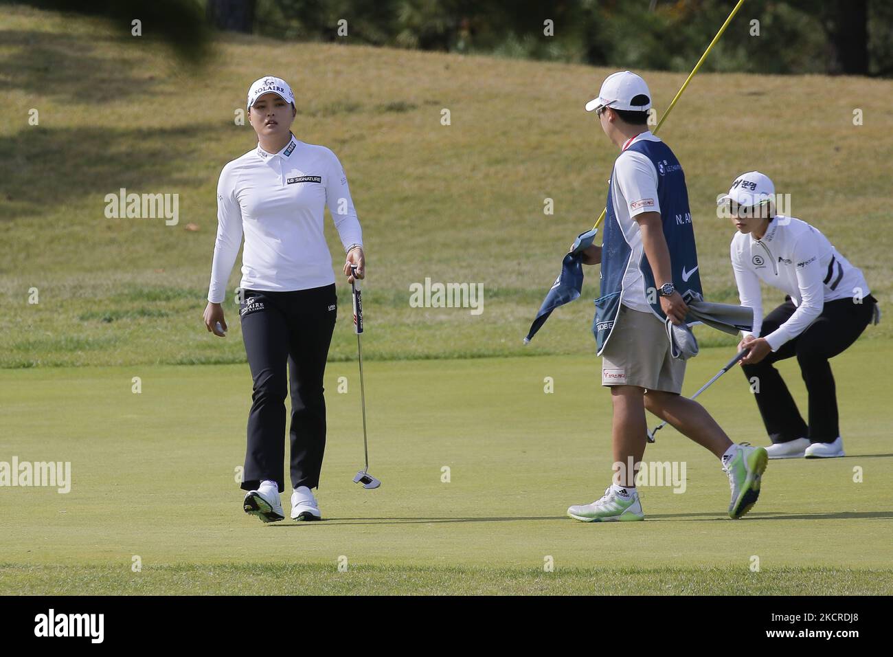 Jin Young Ko of South Korea action on the 4th green during an BMW ...
