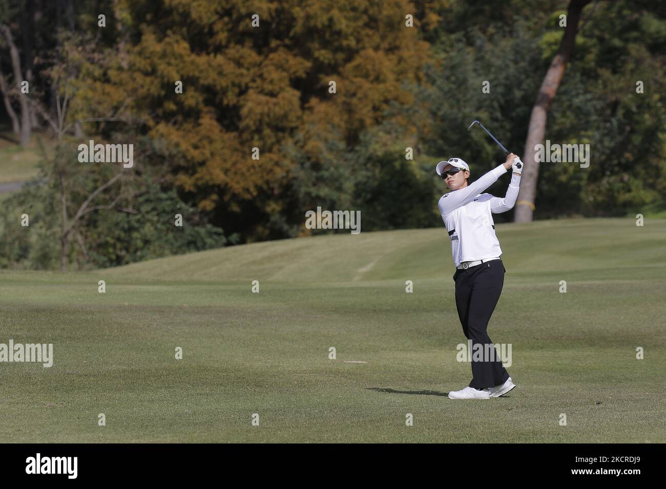 Na Rin An of South Korea action on the 4th green during an BMW LADIES ...