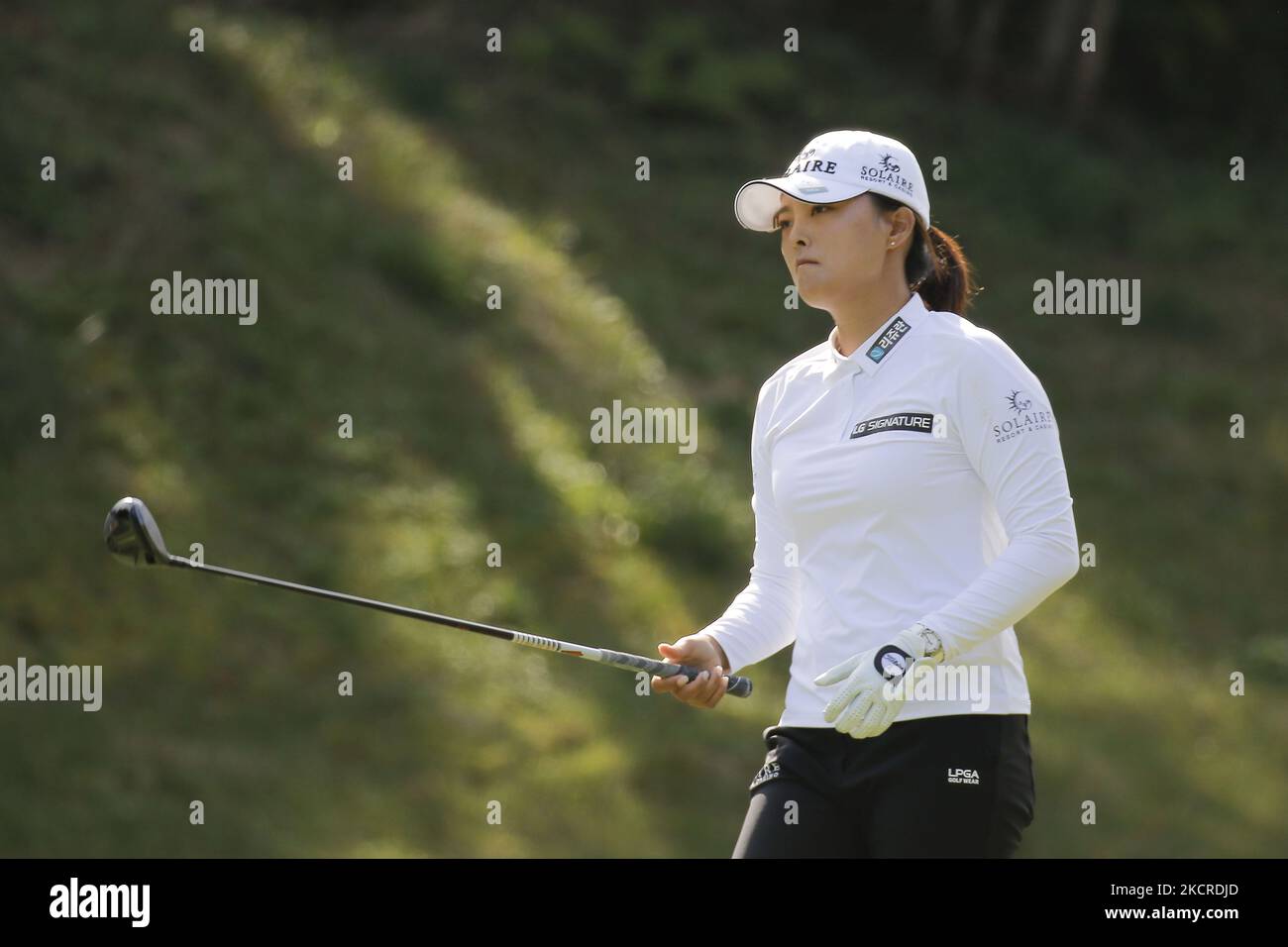 Jin Young Ko of South Korea action on the 5th green during an BMW ...