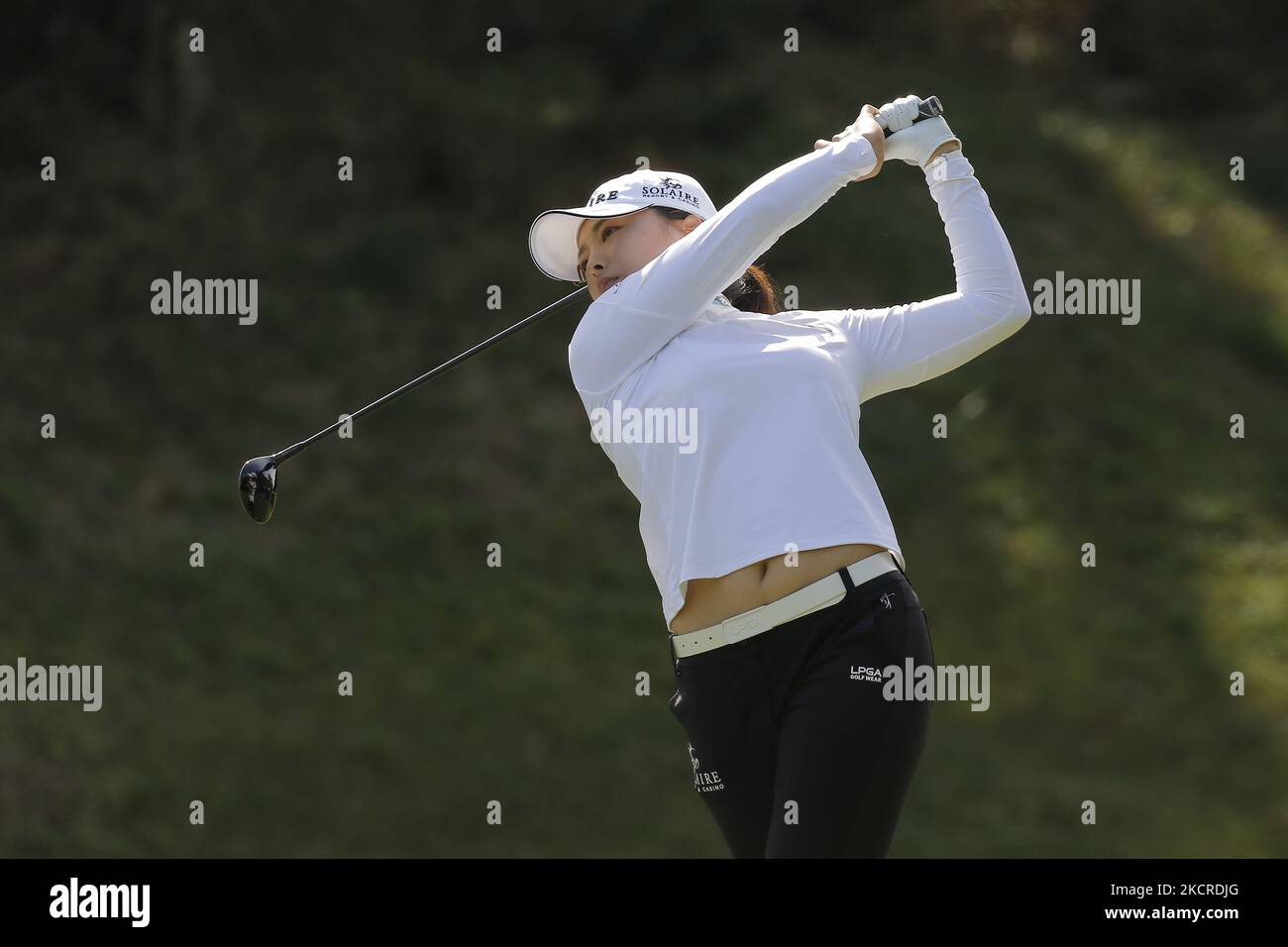 Jin Young Ko of South Korea action on the 5th green during an BMW ...