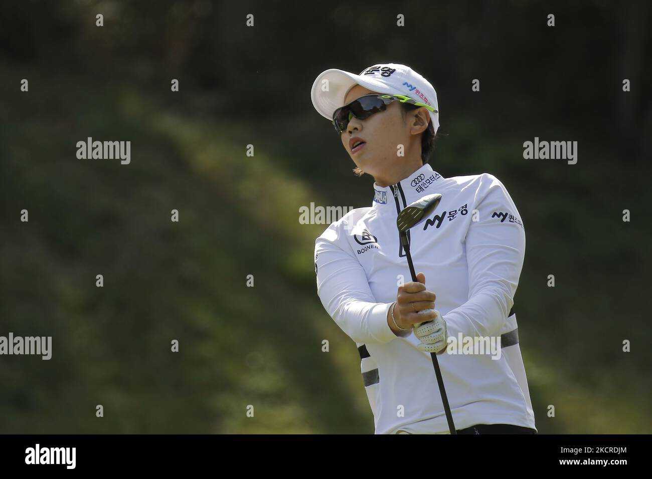 Na Rin An of South Korea action on the 5th green during an BMW LADIES CHAMPIONSHIP at LPGA ...