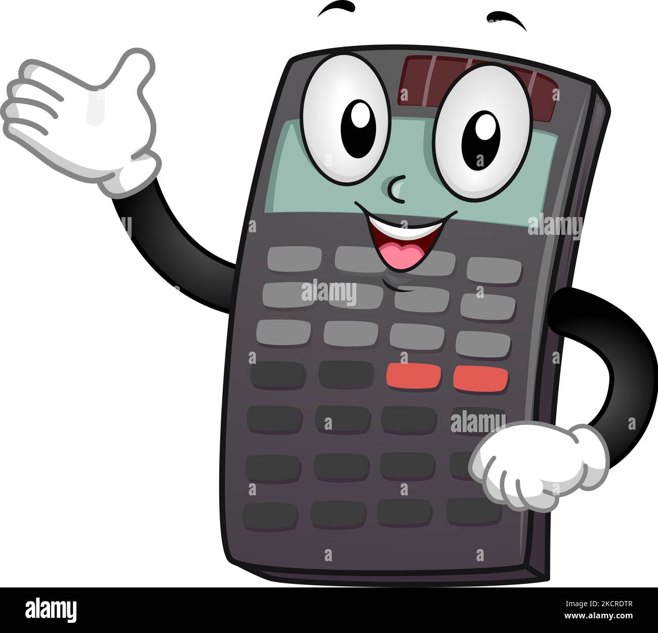 Illustration of Mascot Calculator Raising Its Hand and Presenting ...