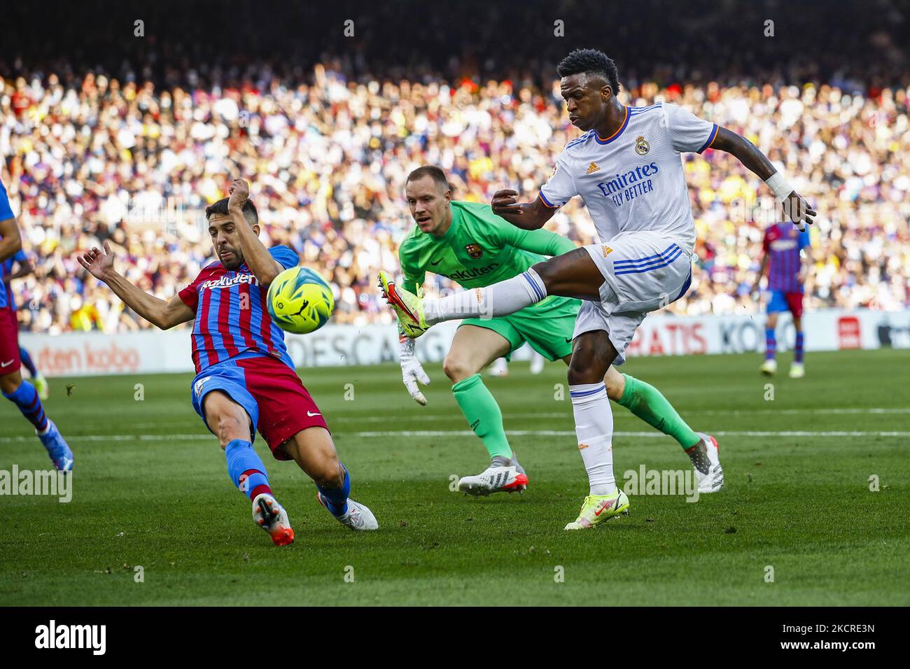 18 Jordi Alba of FC Barcelona, 01 Marc Andre Ter Stegen of FC Barcelona ...