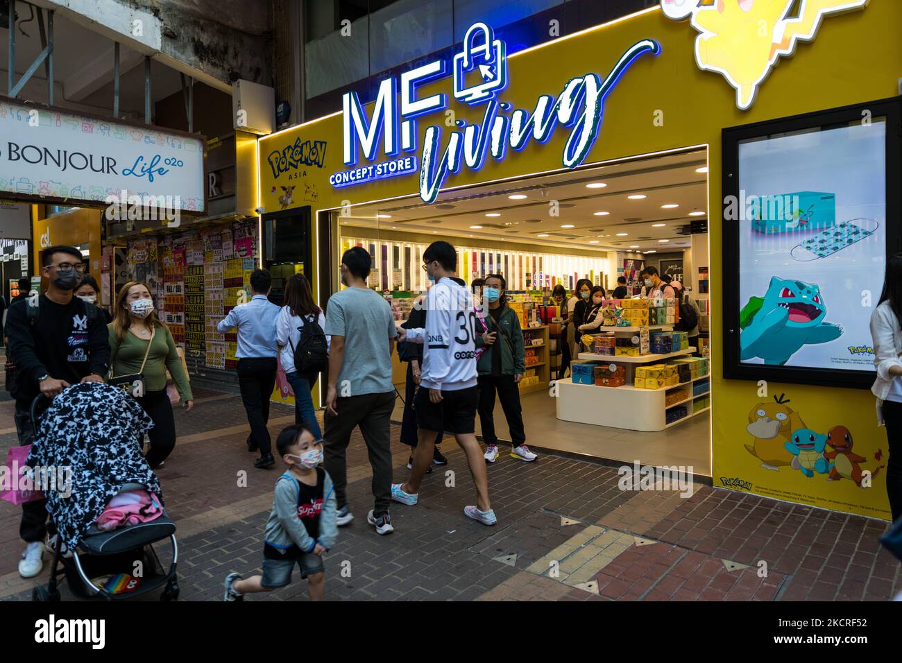 A face mask shop promotes its Pokemon design masks in Mongkok, in Hong ...