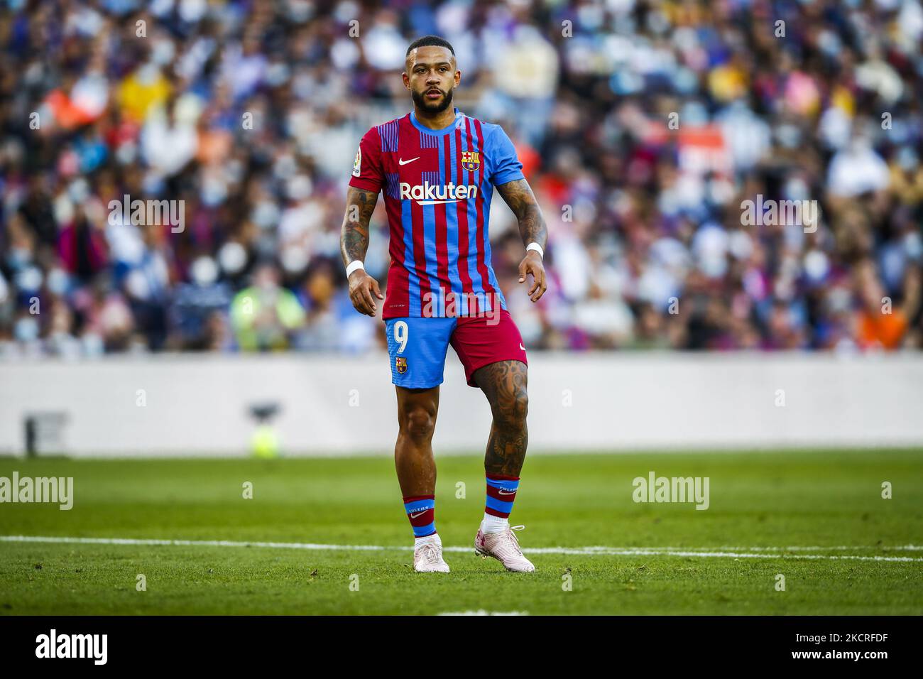 09 Memphis Depay of FC Barcelona during the La Liga Santader match ...