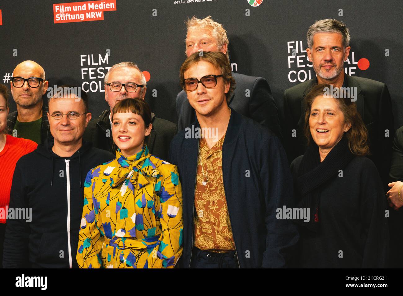 Actor Albrecht Schuch and actress Jella Haase, Emma Bading and film ...