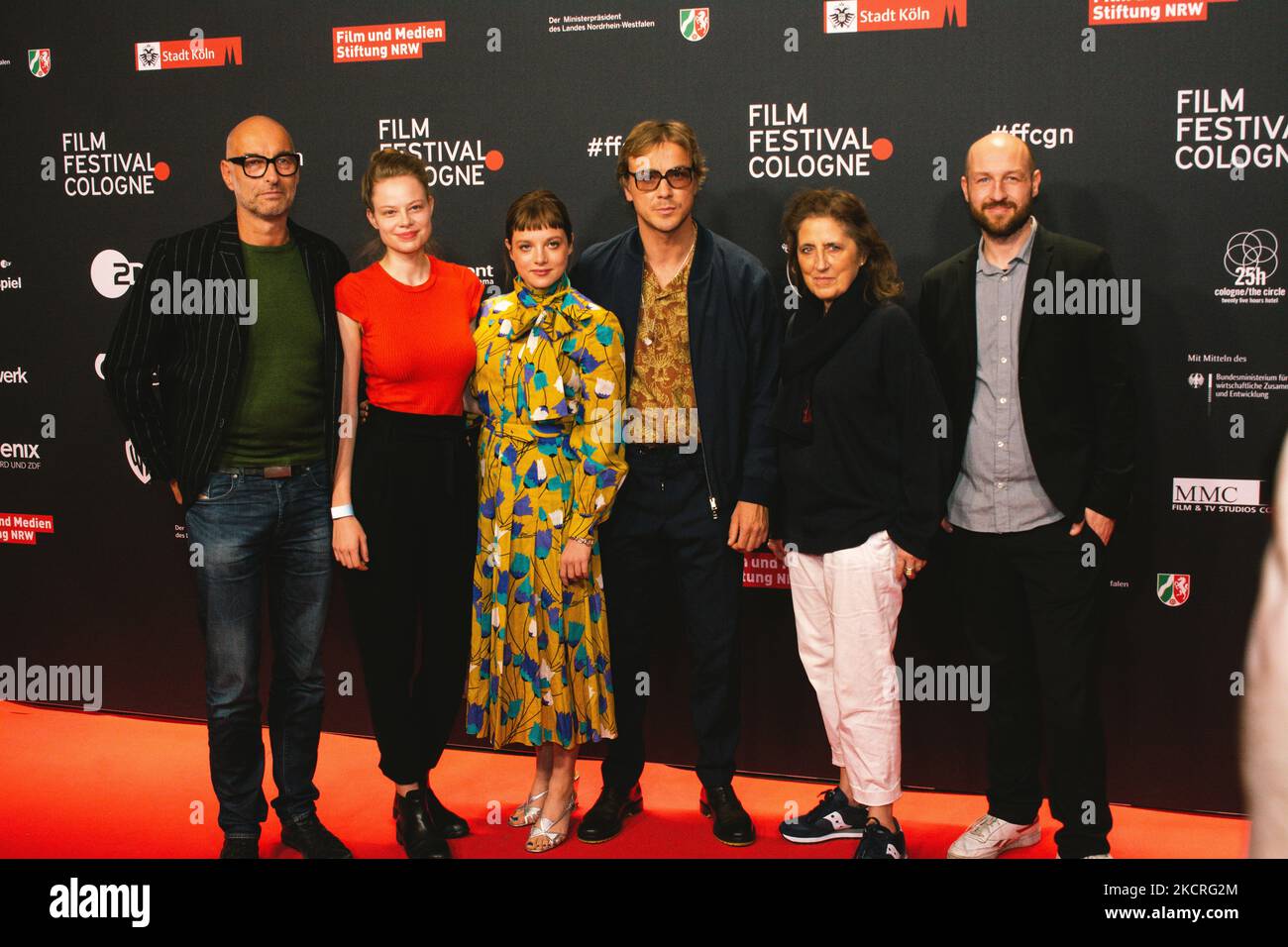 Actor Albrecht Schuch and actress Jella Haase, Emma Bading and film ...